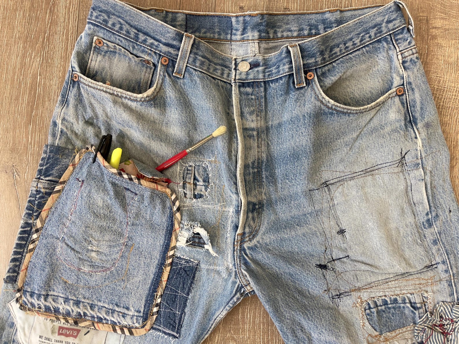 Vintage Levi’s 501xx Jeans Men — 90s, ADDED POCKETS, #553 Rivets, Denim ...