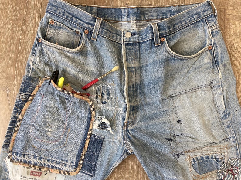W37 L26.50 — vintage 501xx Jeans Men — 90s, ADDED POCKETS, #553 Rivets ...