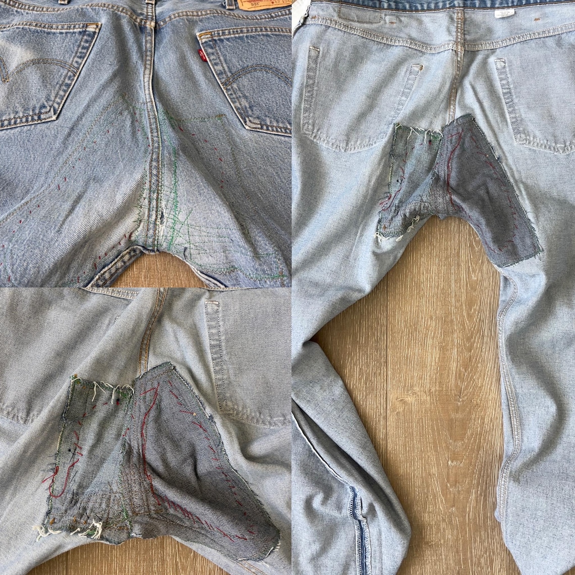 W38.5 L29.5 — 501 Jeans Men — NON-RIVET, Denim Rework, Fades ...