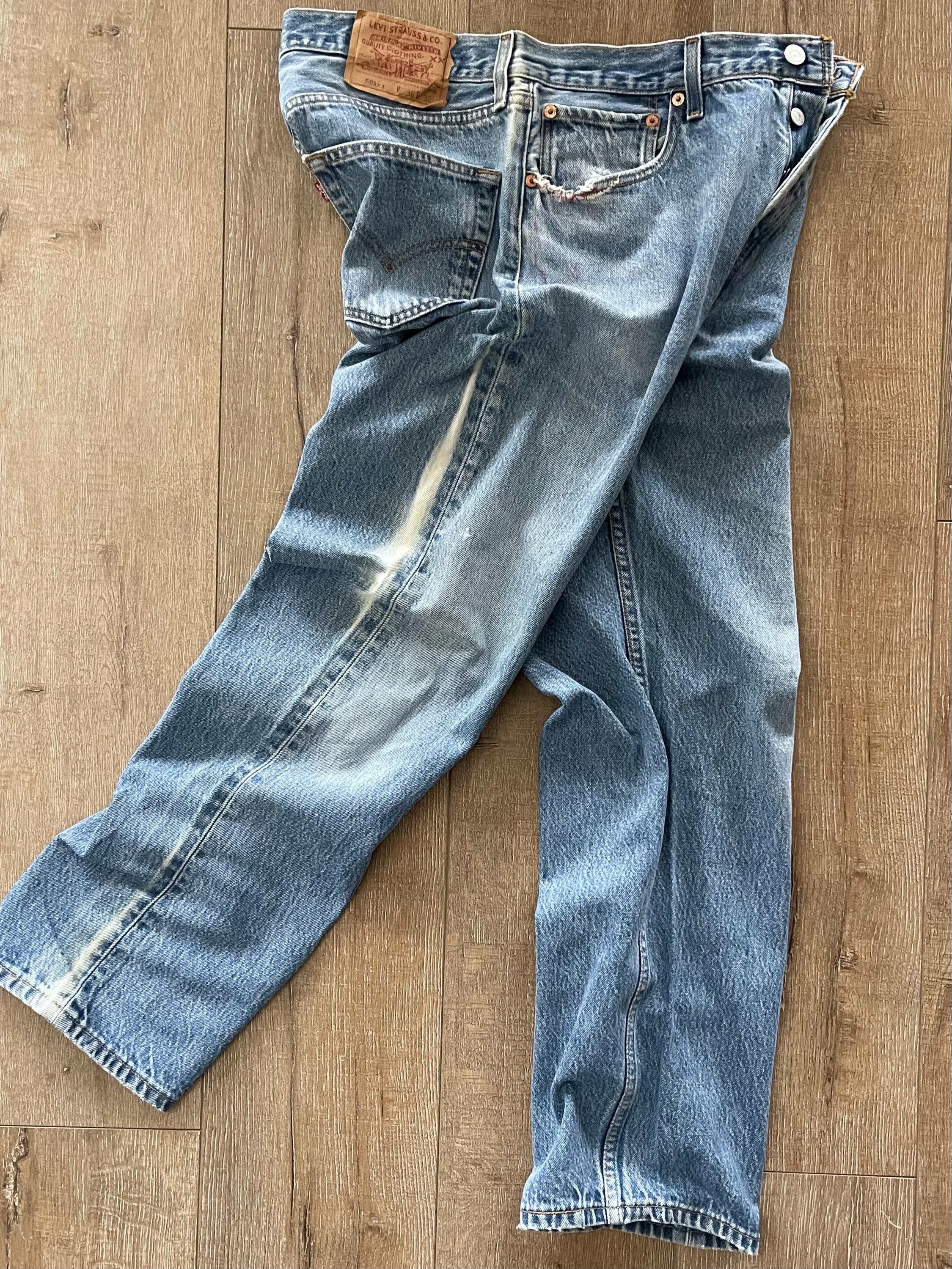 Levis 501xx Awesome Faded Glory With Stitching Repair Art, Denim Jeans ...