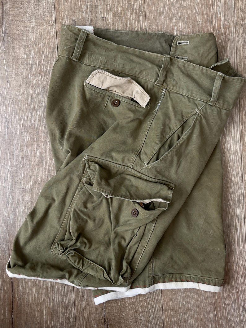 W35 L9.5 — Vintage British Military Cut-off Shorts — 40s-50s, Cotton ...