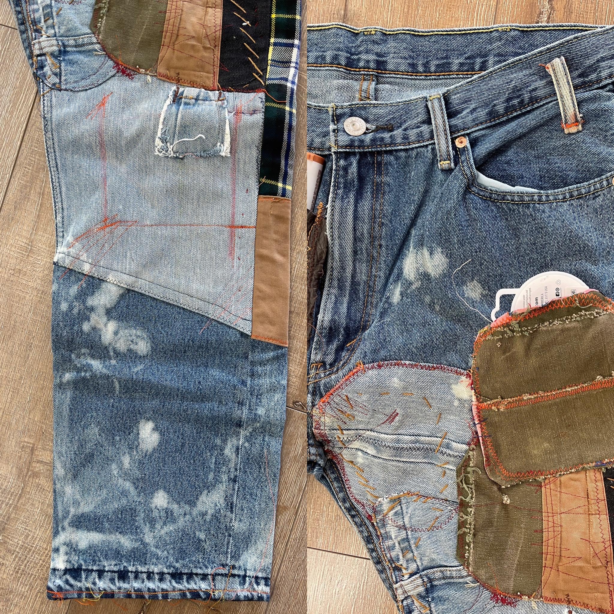 Levi’s 505 - Ragged, SUPER PATCHWORK and Multi-pocket Design, With ...