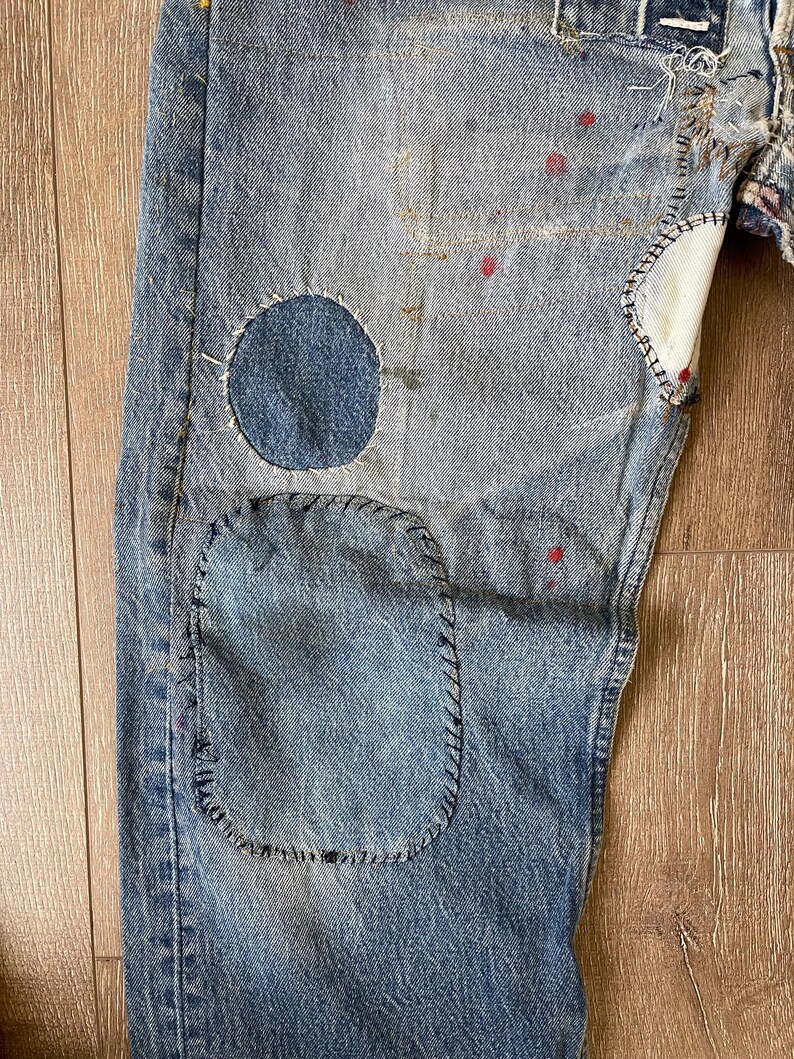Levis 501xx Nice Contrasting Fades, Custom Patchwork, Banded Bottoms ...