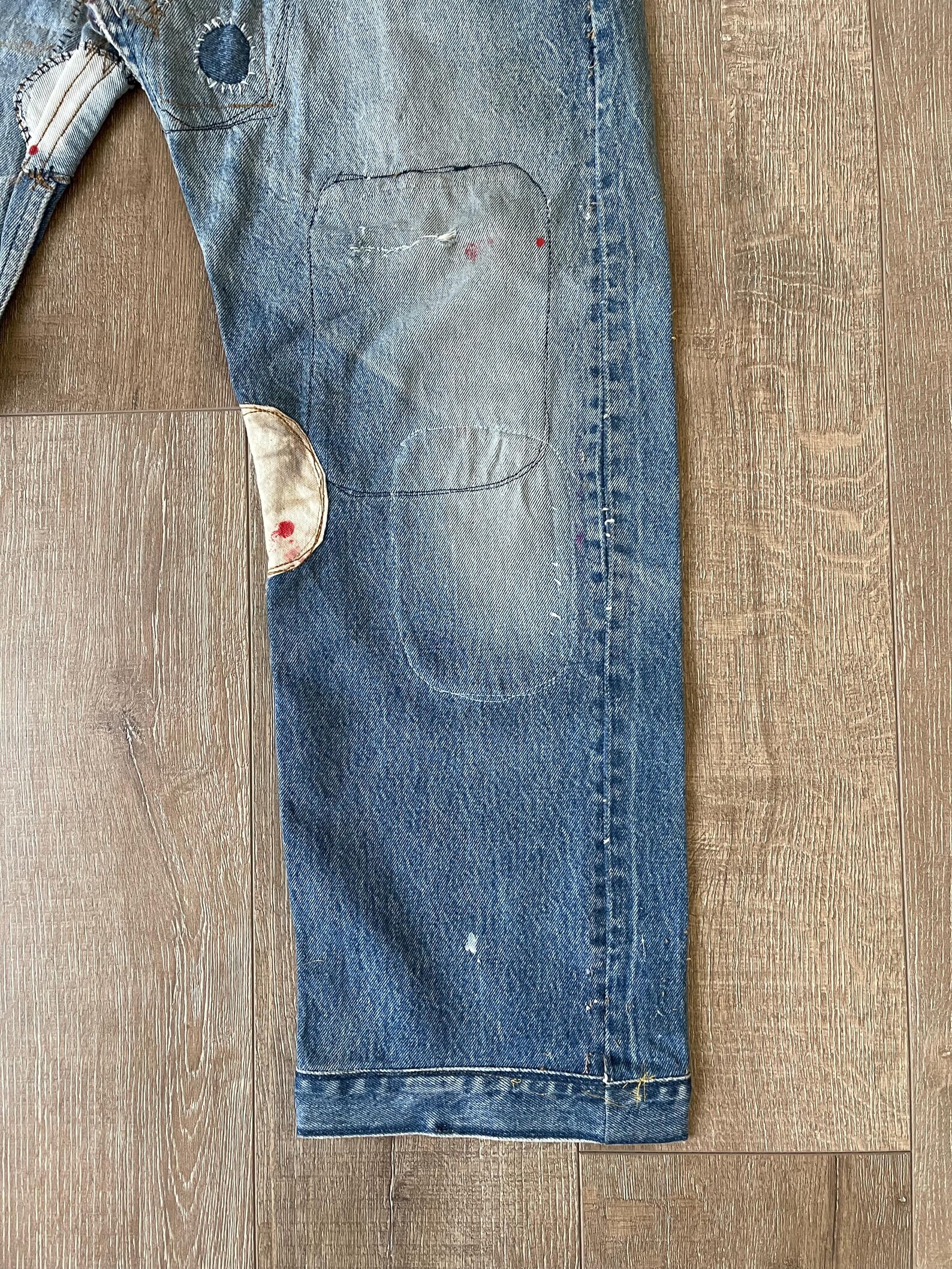 Levis 501xx Nice Contrasting Fades, Custom Patchwork, Banded Bottoms ...