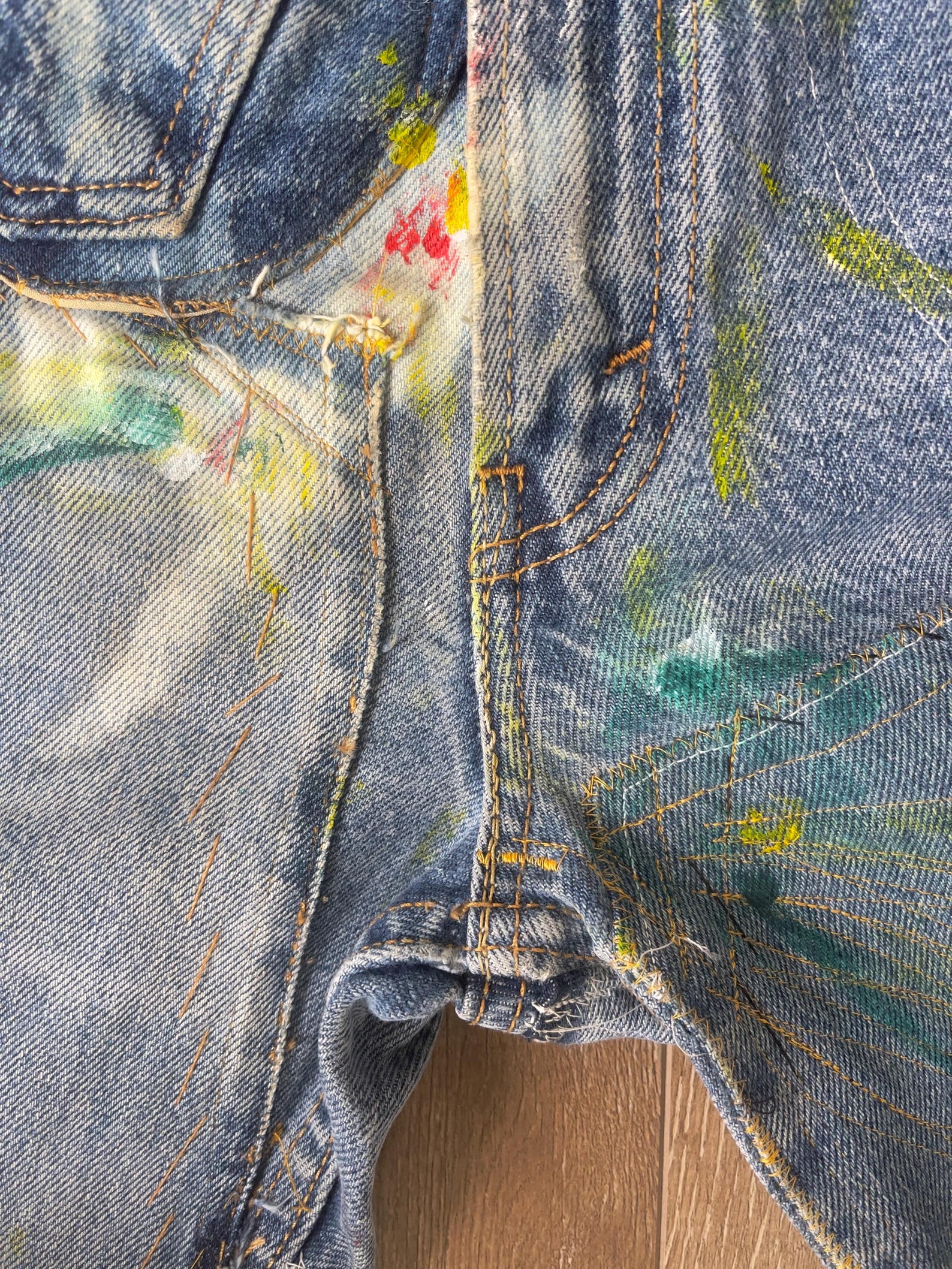 Levi’s 550 Denim Rework Jeans —ragged, Distressed, Excellent Patchworks ...
