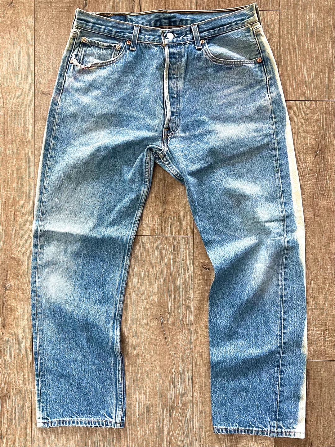 Levis 501xx Awesome Faded Glory With Stitching Repair Art, Denim Jeans ...