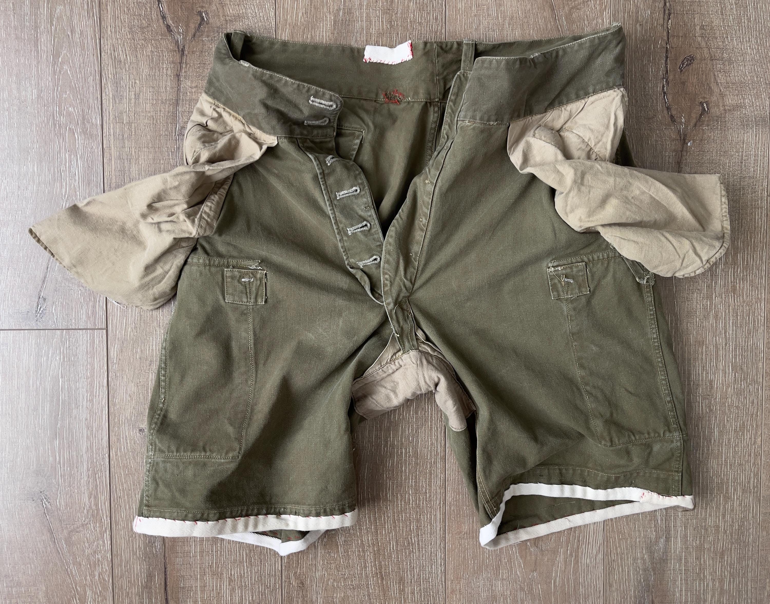 W35 L9.5 — Vintage British Military Cut-off Shorts — 40s-50s, Cotton ...