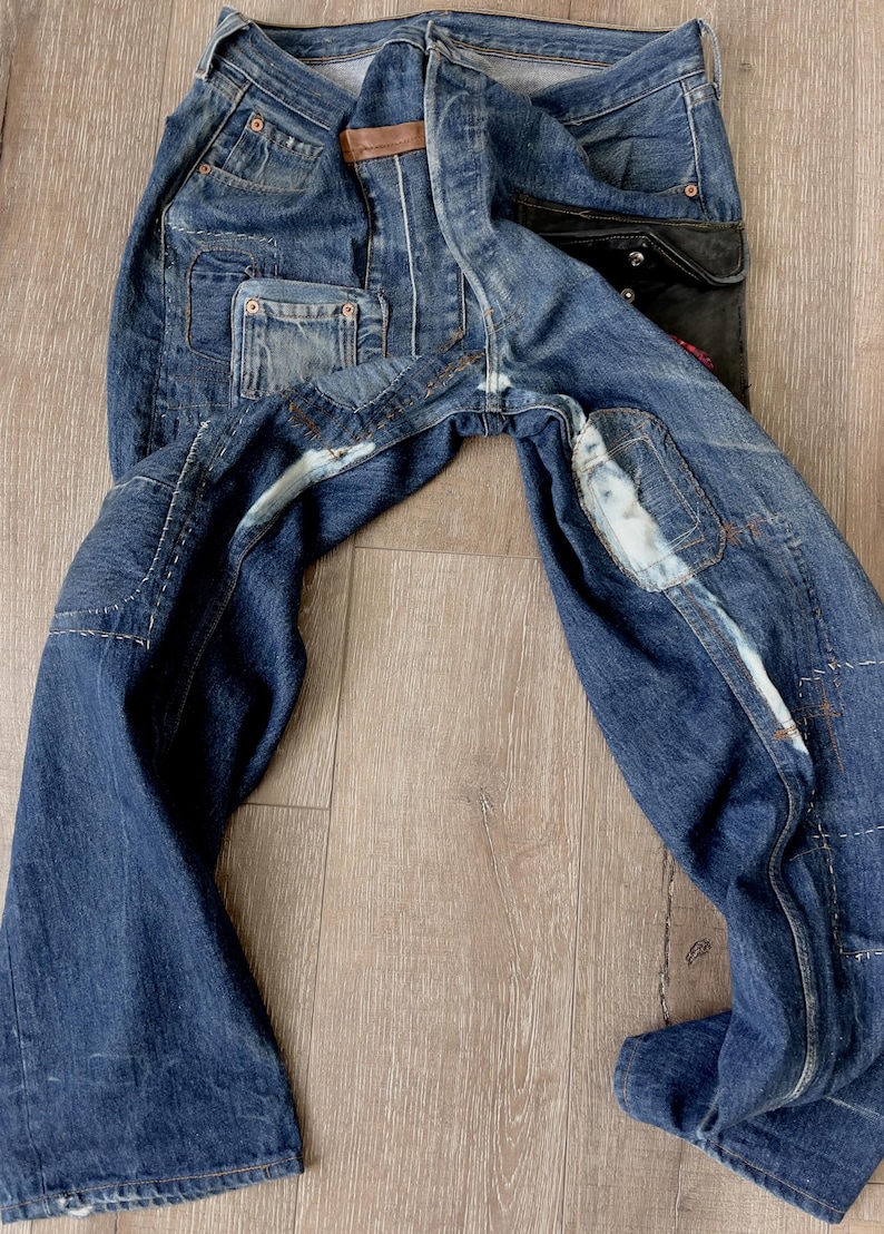 W36.5 L29 — 501xx Jeans — 1990s, #524 Rivets, Contrasting Fades, Ragged ...