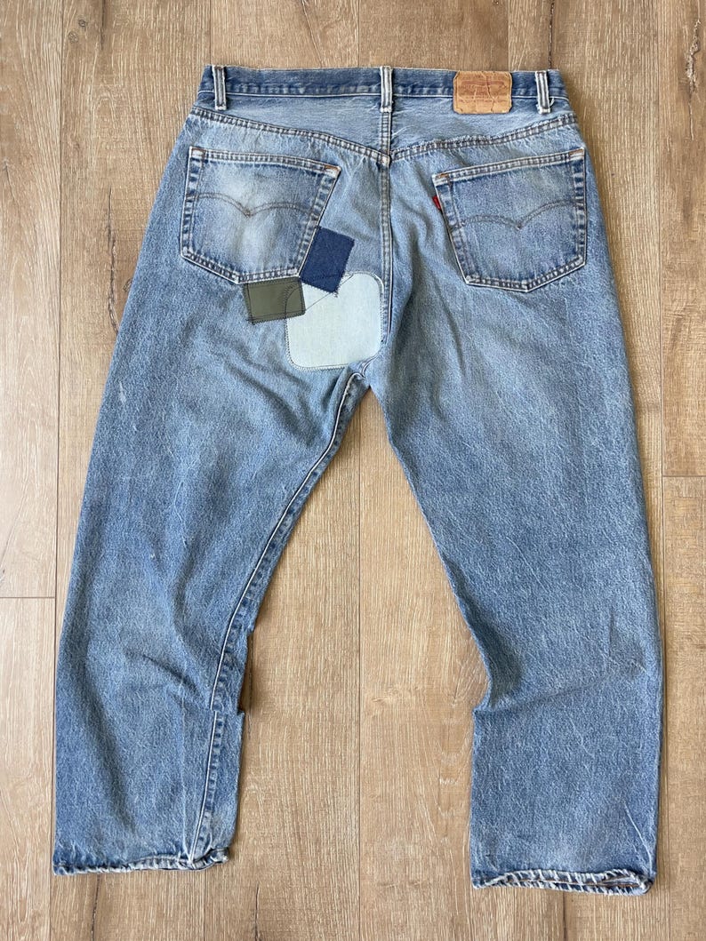 W38 L28.25 — vintage Levi’s 501 Jeans Men — 1980s, Denim Rework, Single ...