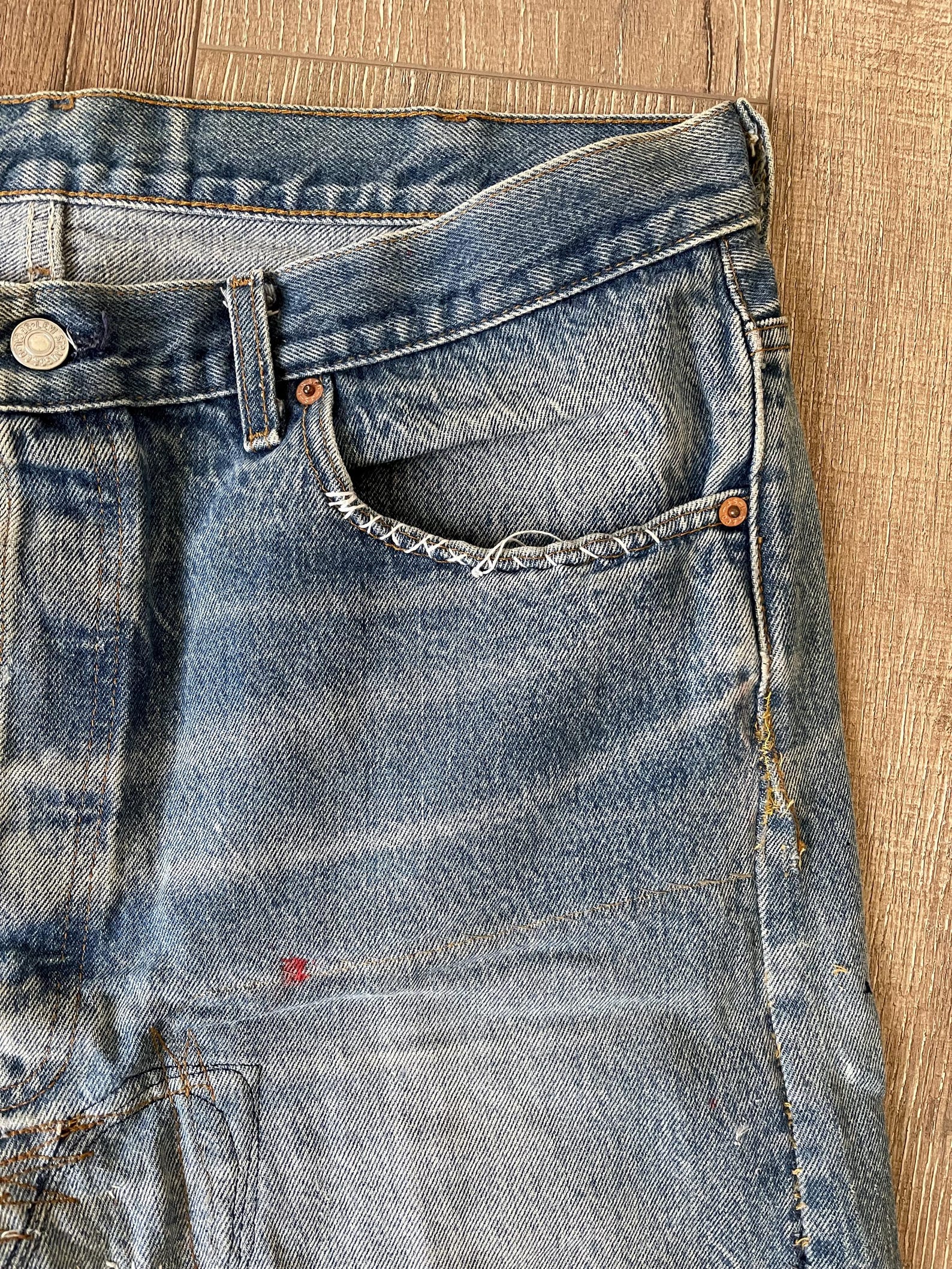 Levis 501xx Nice Contrasting Fades, Custom Patchwork, Banded Bottoms ...