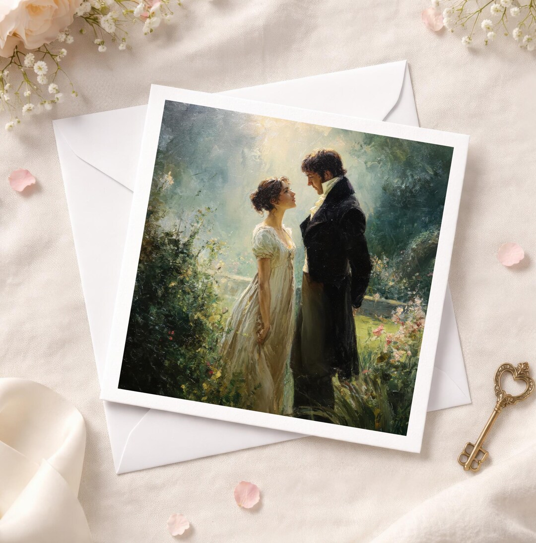 Pride and Prejudice Inspired Romantic Card – Darcy & Elizabeth Literary ...