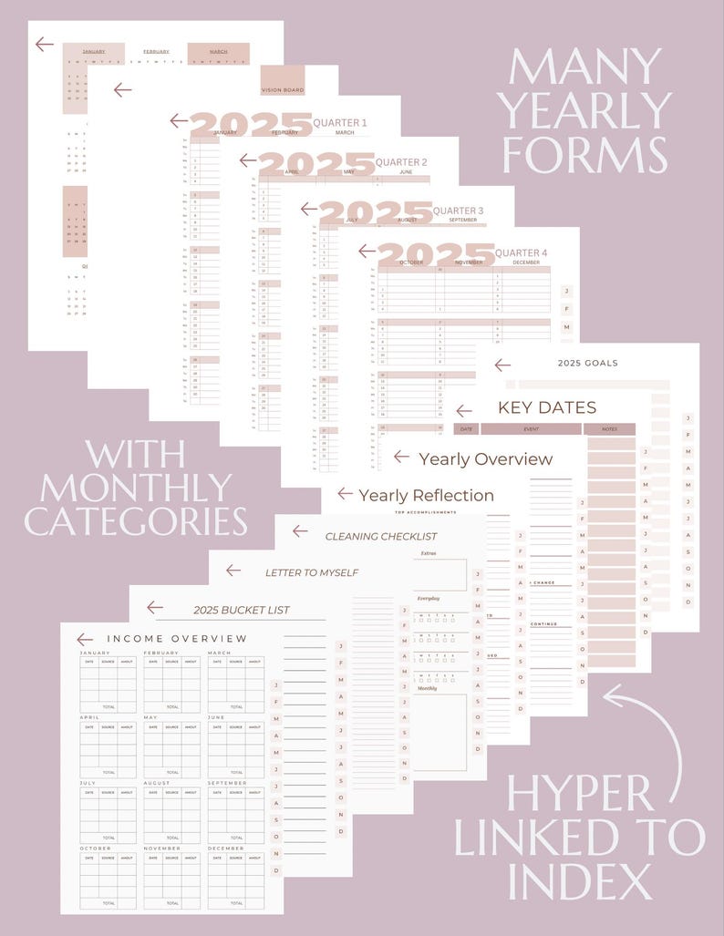 Pink 2025 Aesthetic Simple Planner - Etsy