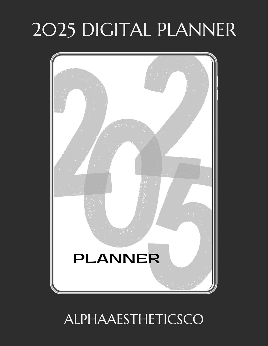 2025 Aesthetic Simple Planner Black and White - Etsy