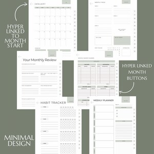 Green 2025 Aesthetic Simple Planner - Etsy