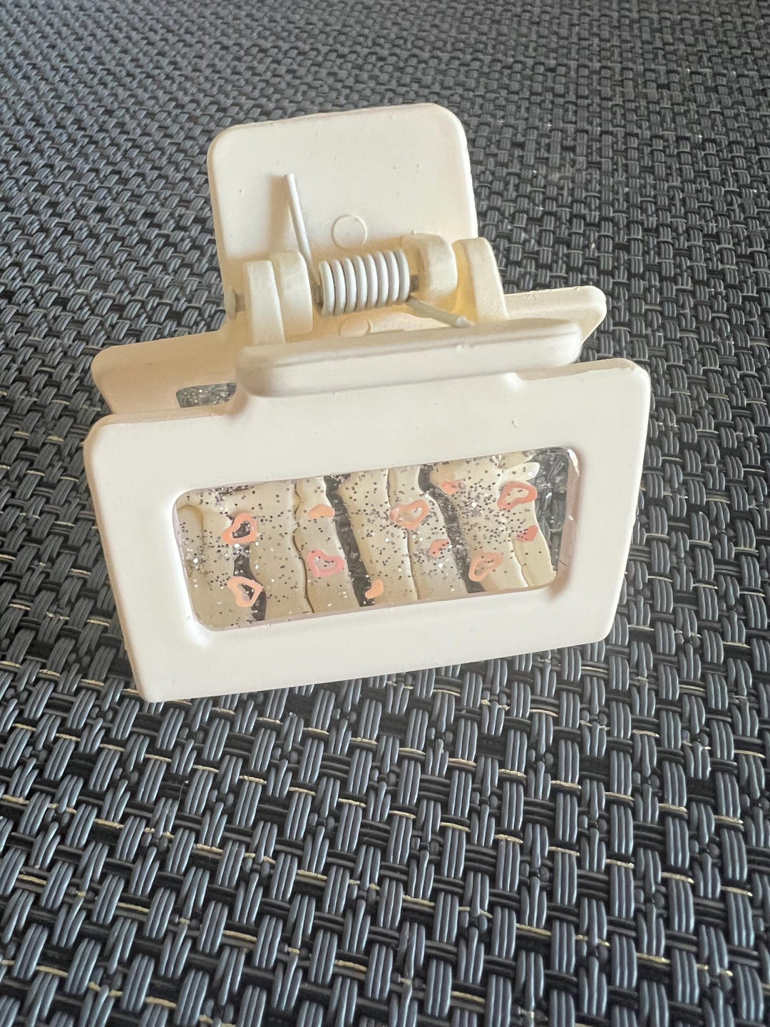 Pink Heart Resin Claw Clip | Glitter Hair Clip | Small Claw Clip for ...