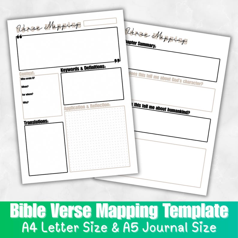 MINIMALIST Verse Mapping Template Guide | Christian Verse Mapping ...