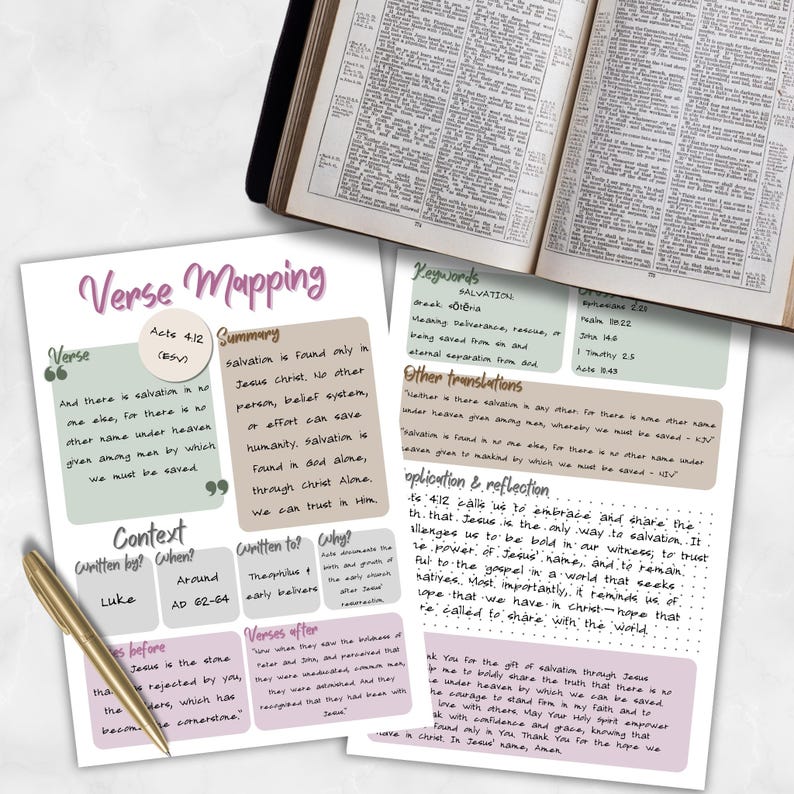Bible Verse Mapping Template Guide | Christian Verse Mapping | Bible ...