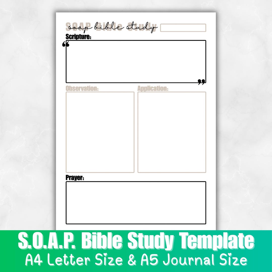 SOAP Bible Study Template Guide | SOAP Christian Bible Study | SOAP ...