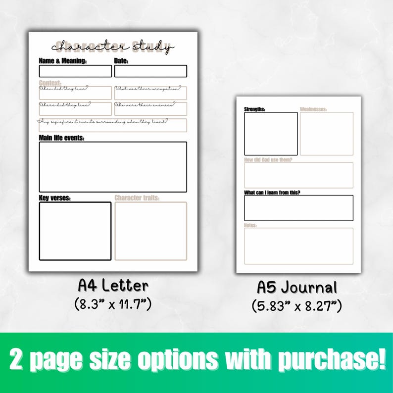 Bible Character Study Template | Printable Bible Character Study Guide ...