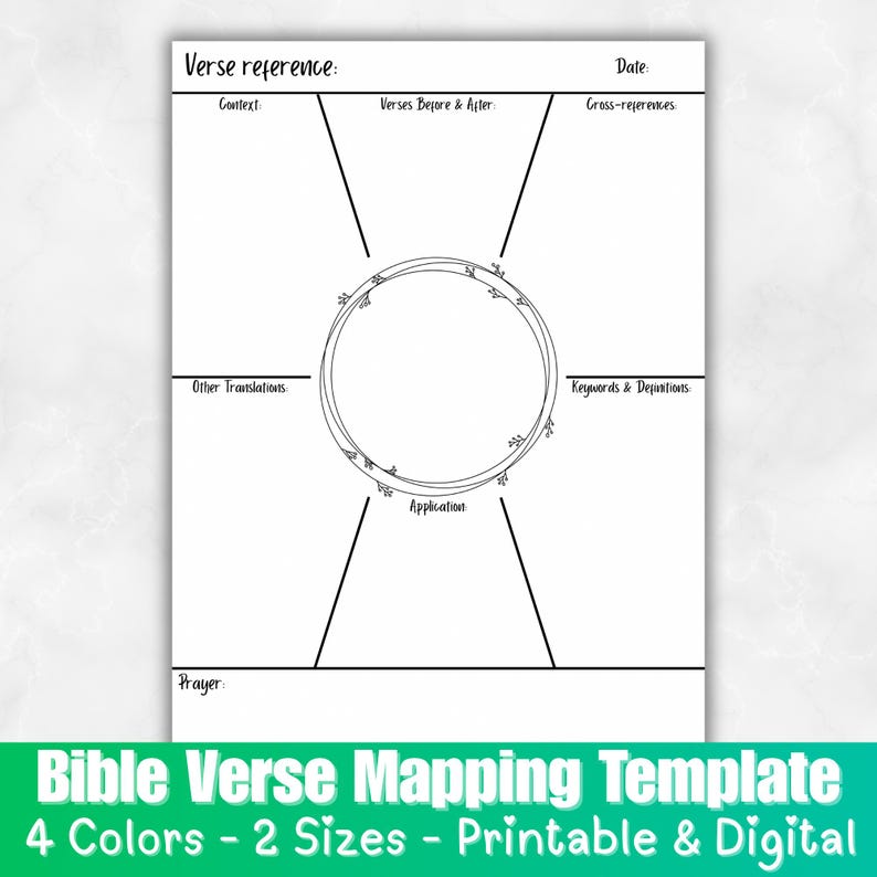 Simple Bible Verse Mapping Template | Christian Verse Mapping | Bible ...