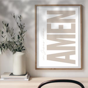 AMEN Minimalist Jesus Typography Poster | Digital in Jesus Name Poster ...