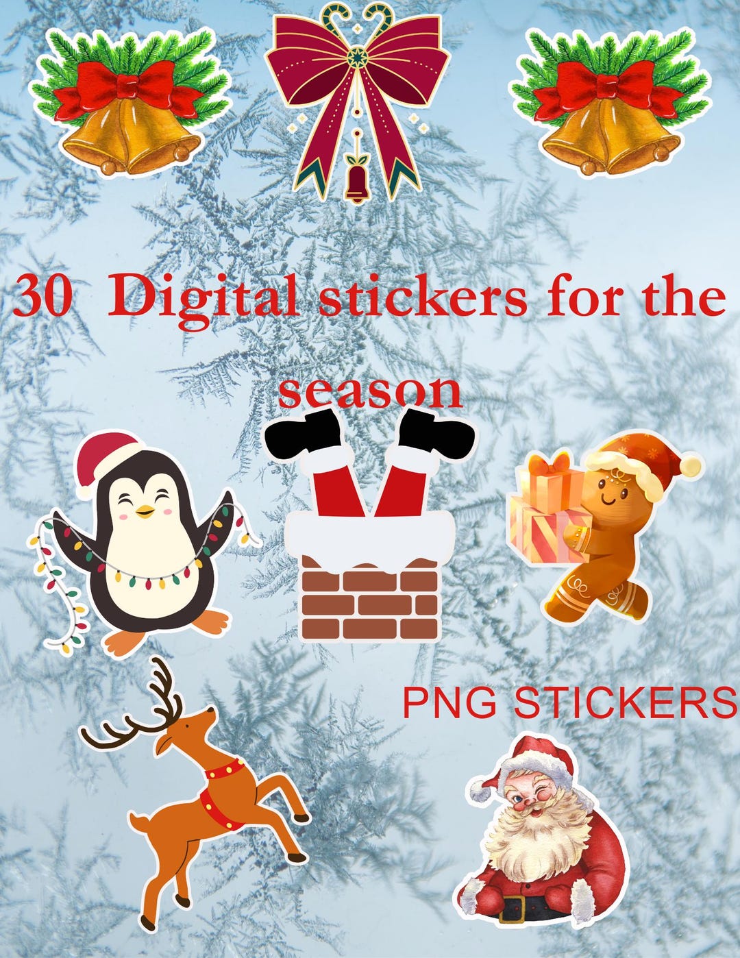 Digital Stickers, Christmas Pack, Holiday Season, Red and Green Are ...