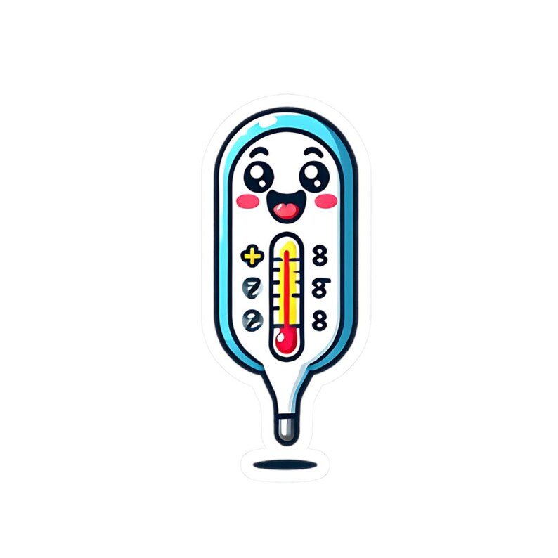 Kawaii Thermometer Stickers, Nurse Gift, Doctor Sticker, Cute Laptop ...