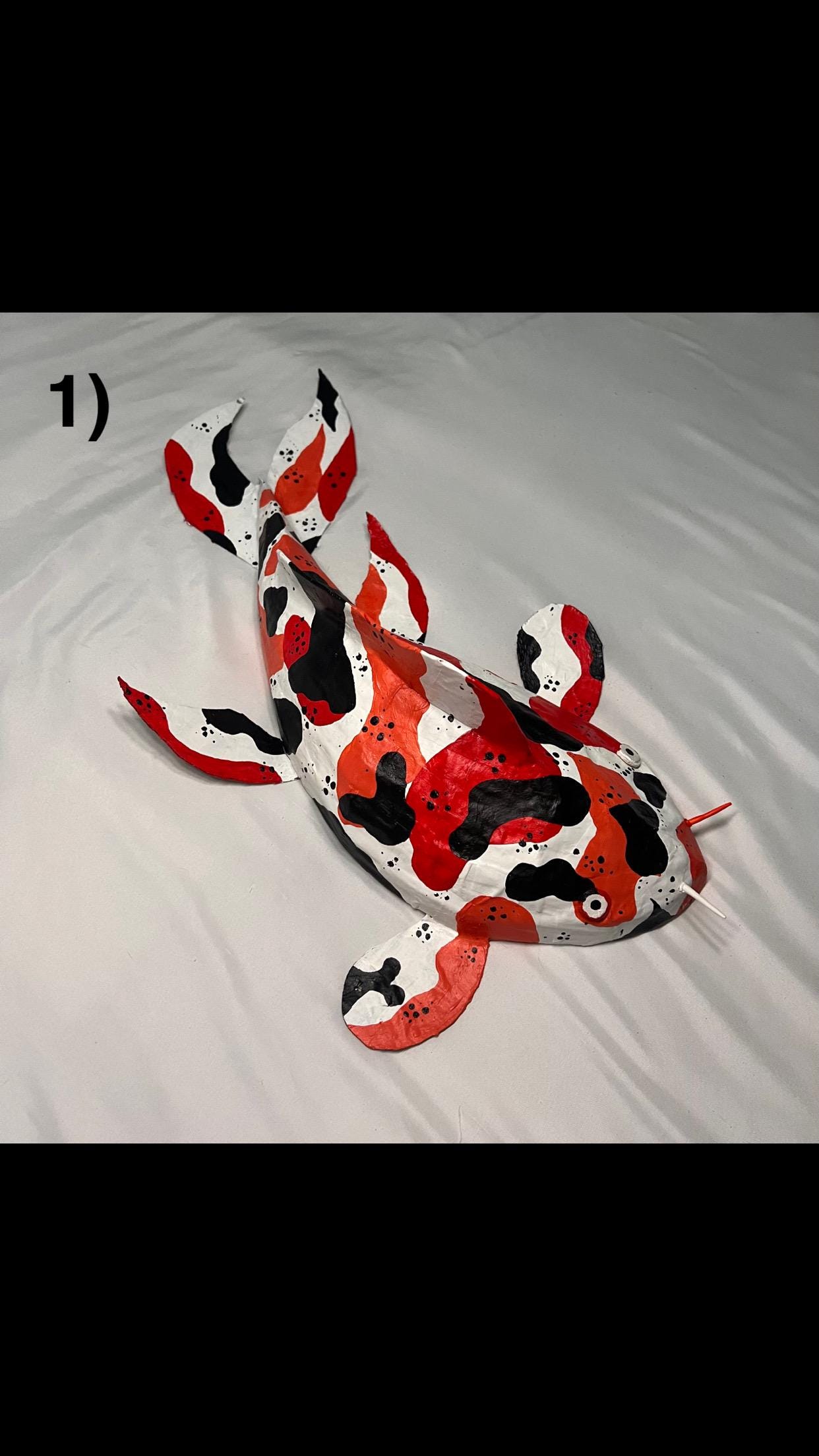 Handmade Paper Mache Koi Fish Wall Decor: Zen Coastal Art - Etsy