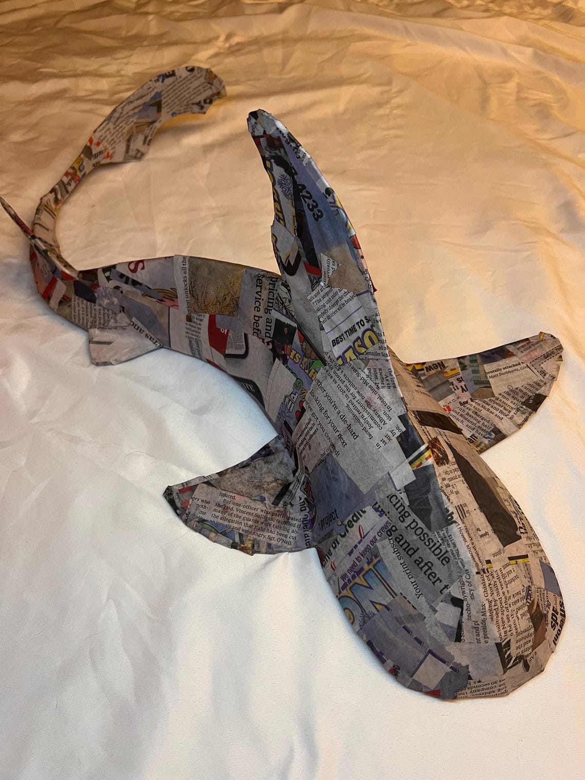 Leopard Shark Paper Mache Wall Hanging – Unpainted DIY Shark Decor - Etsy