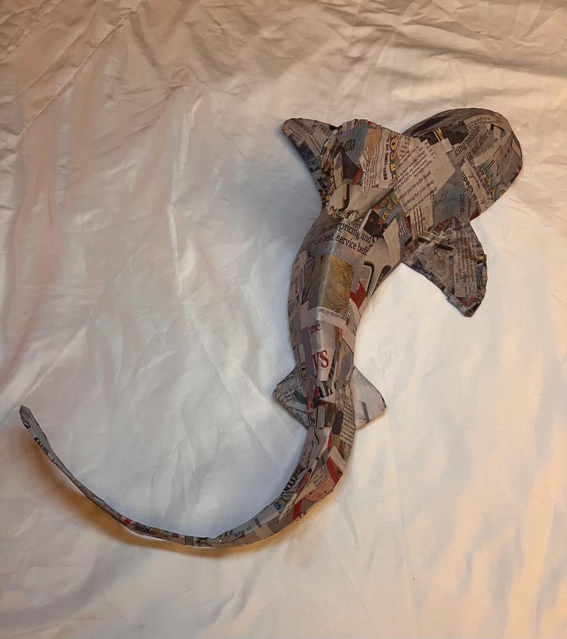 Leopard Shark Paper Mache Wall Hanging – Unpainted DIY Shark Decor - Etsy