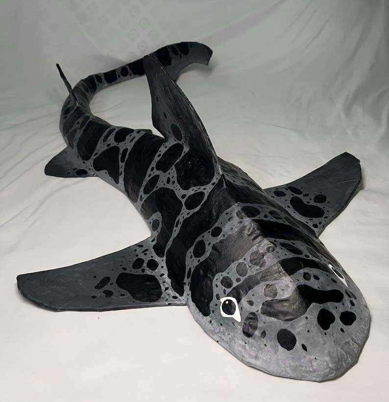 Paper Mache Leopard Shark – Unique Hanging Art for Home, Office ...