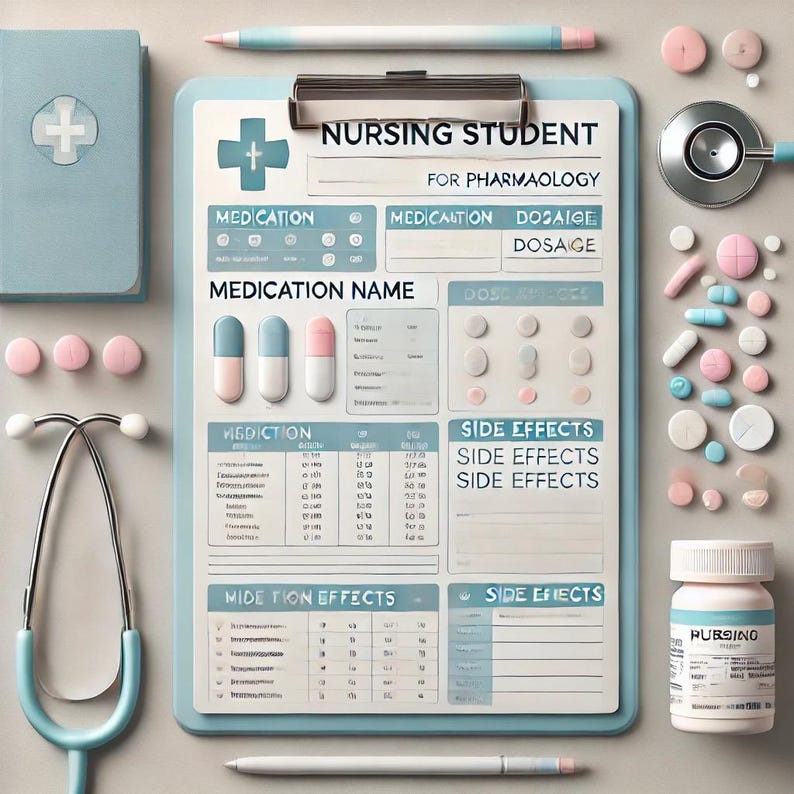 Pharmacology Study Template - Etsy