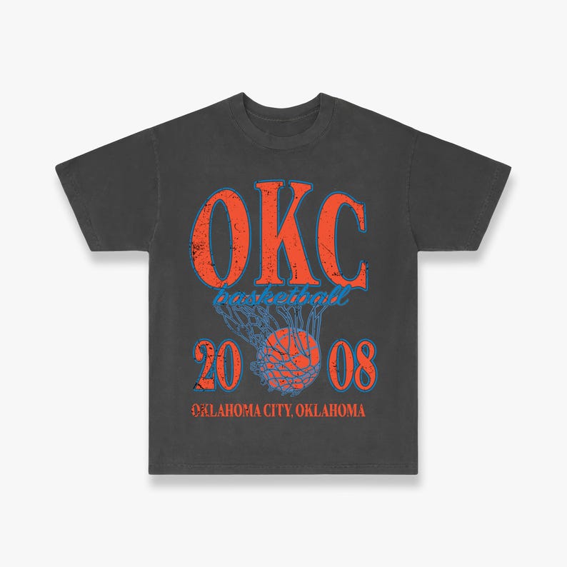 OKC Basketball T-shirt, Vintage Oklahoma City Basketball T-shirt ...
