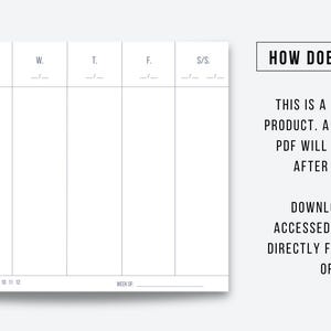 Blank Weekly Calendar PDF & Editable Canva Template - Etsy
