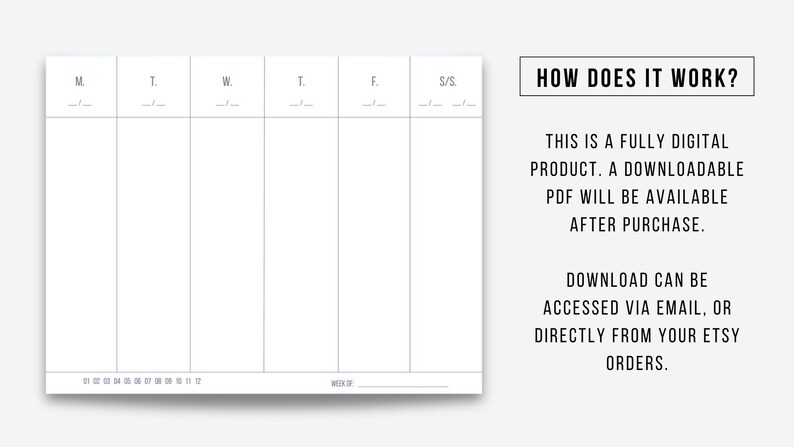 Blank Weekly Calendar PDF & Editable Canva Template - Etsy