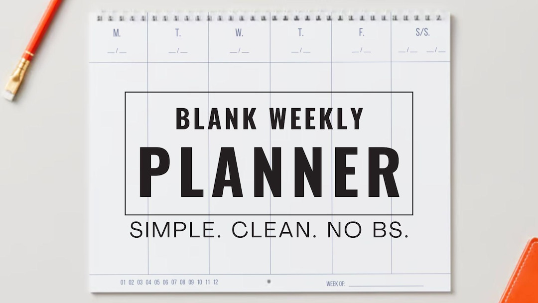 Blank Weekly Calendar PDF & Editable Canva Template - Etsy