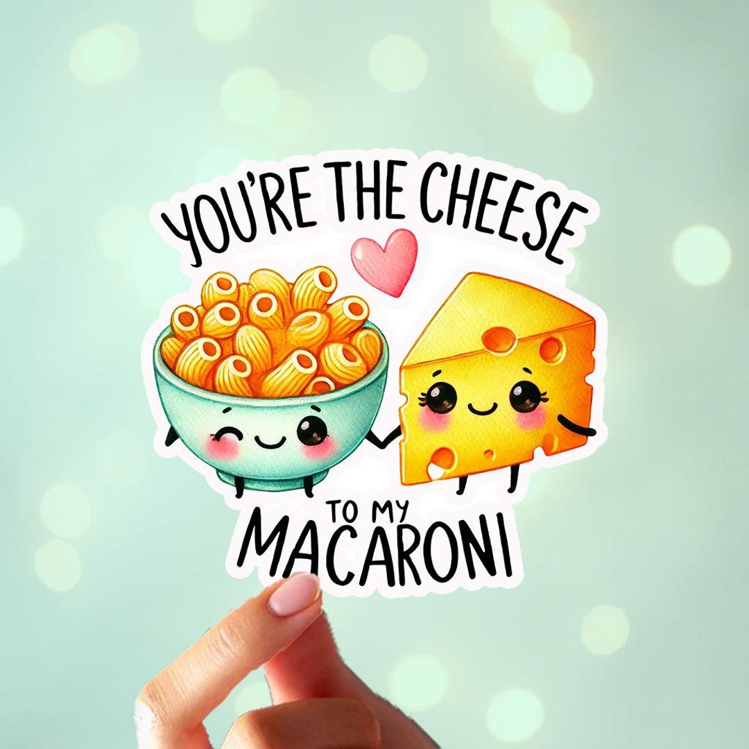 Cute Macaroni and Cheese Sticker, Foodie Gifts, Cheese Sticker, Cute ...