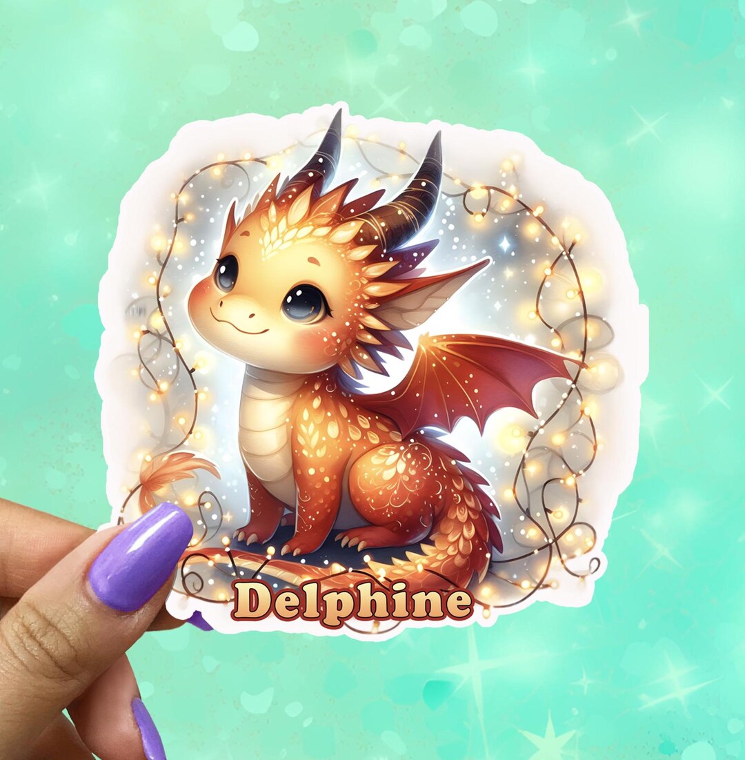 Kawaii Baby Dragon Vinyl Sticker, Personalized Cute Stickers, Kidcore ...
