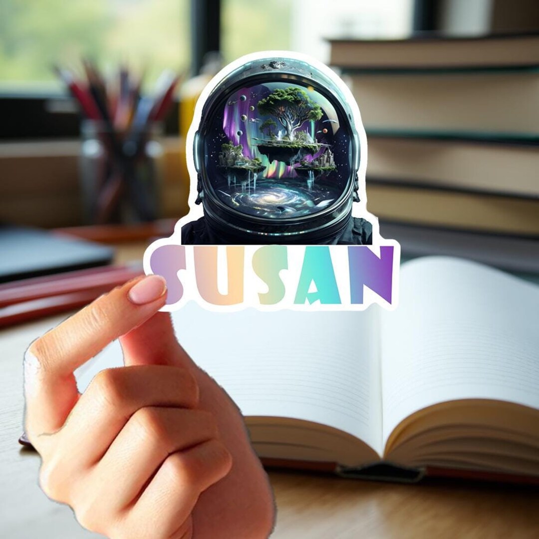 Sci-fi Astronaut Helmet Decal, Personalized Galaxy Scene, Waterproof ...