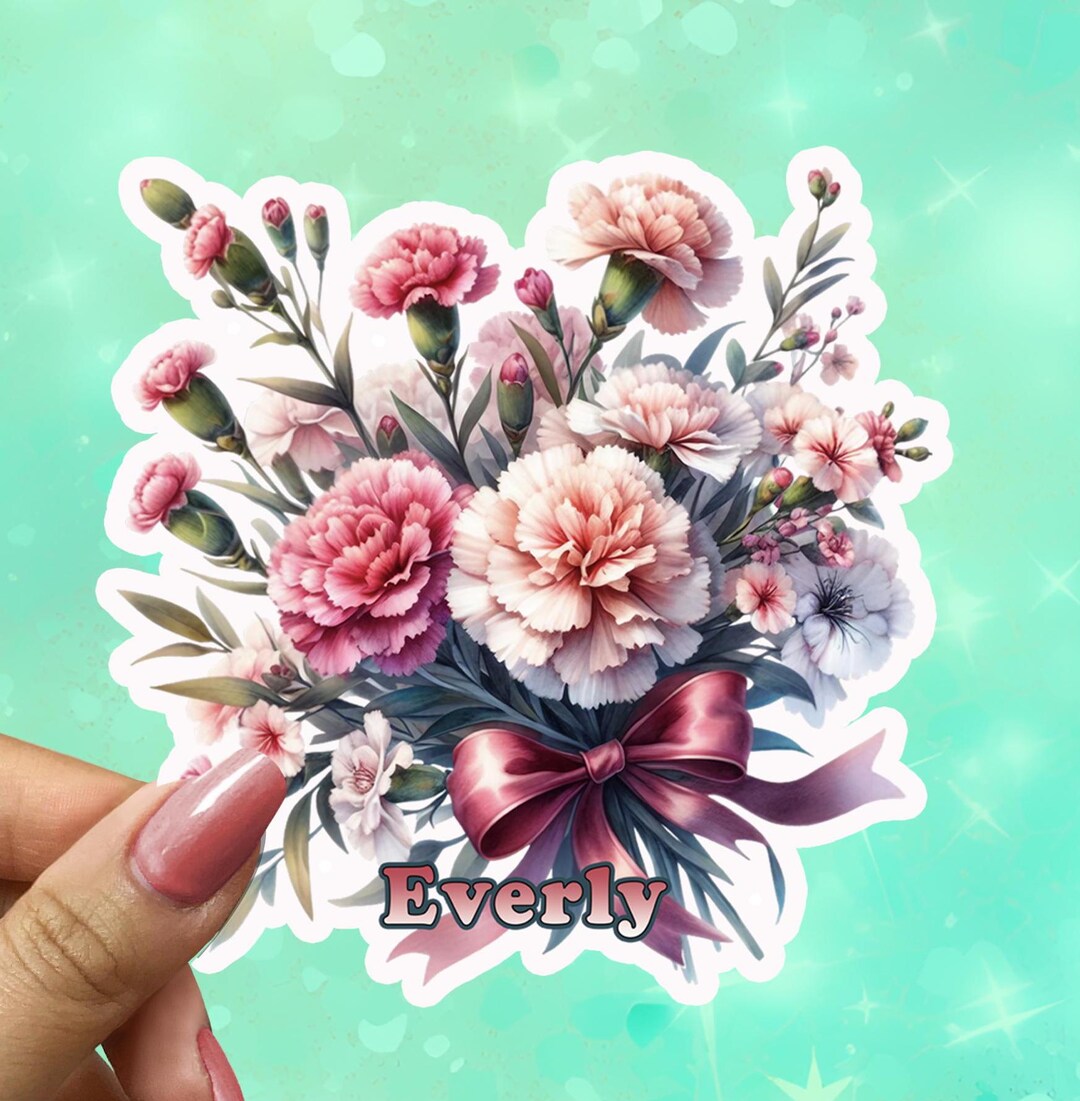 Carnation Bouquet Vinyl Sticker, Waterproof Sticker, Computer Stickers ...