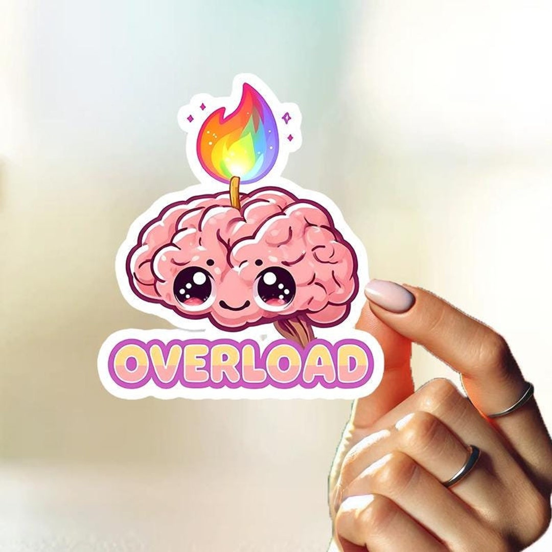 Overstimulated Sticker, Mental Health, Hydro Flask Sticker, Laptop ...