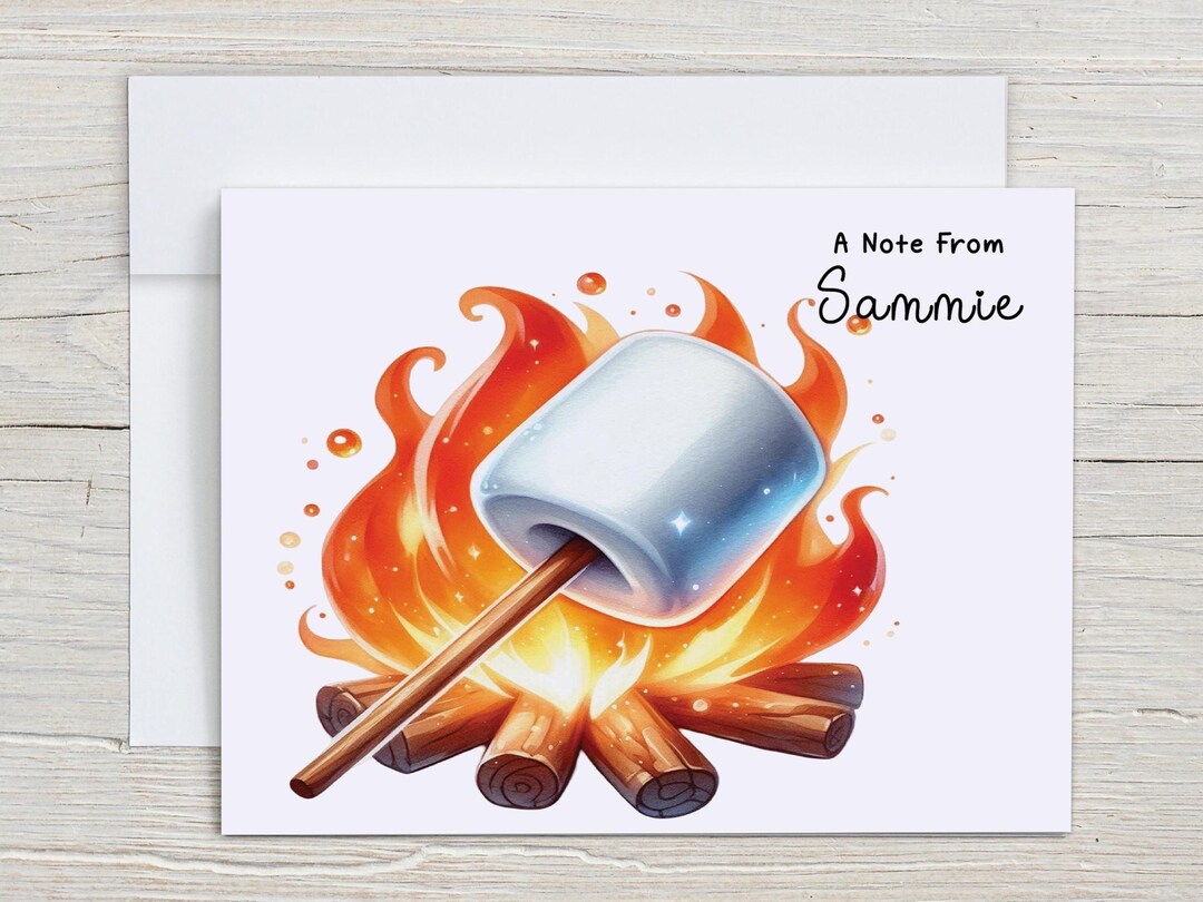 Personalized Campfire Watercolor Notecards Set, Custom Stationary ...