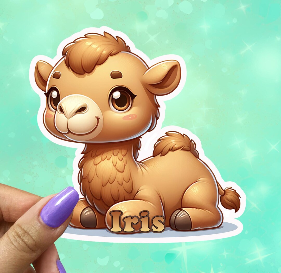 Cute Kawaii Camel Vinyl Sticker, Personalized Die Cut Stickers ...