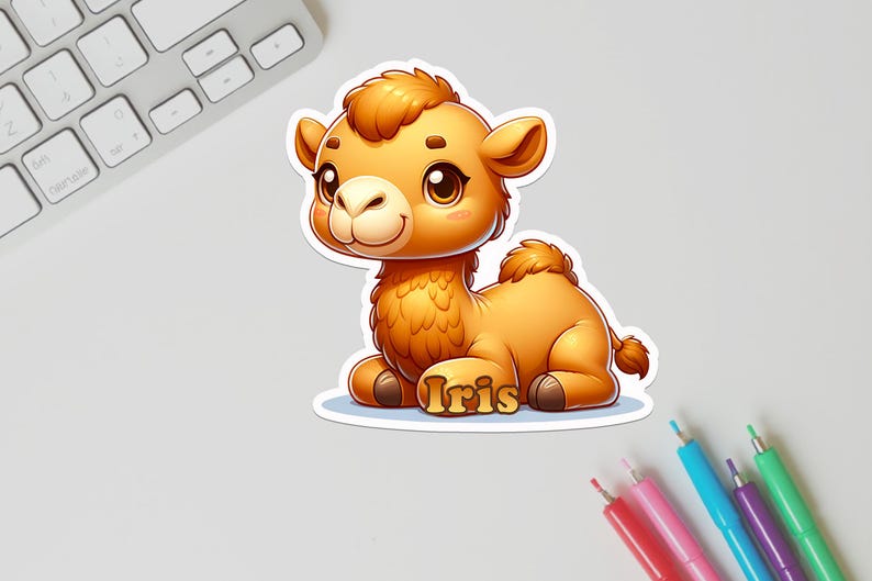 Cute Kawaii Camel Vinyl Sticker, Personalized Die Cut Stickers ...