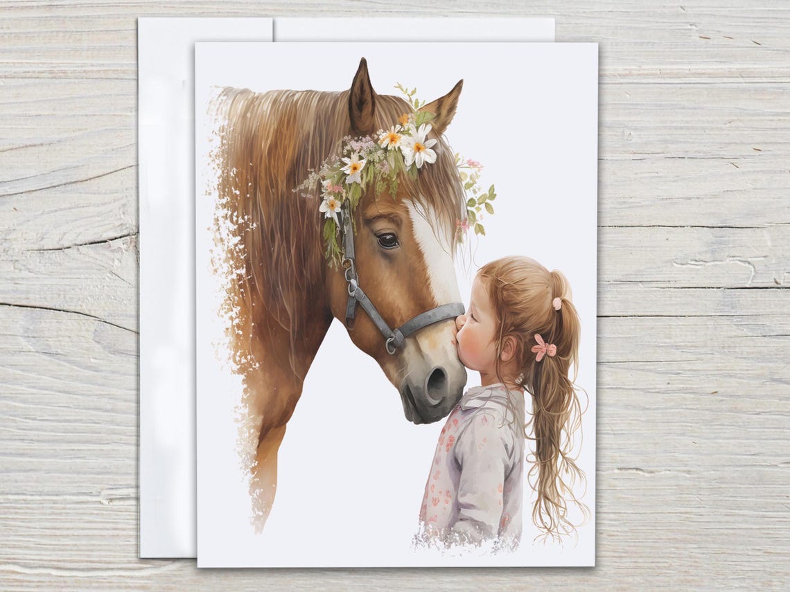 Watercolor Horse Notecard Set, Correspondence, Cute Stationary, Thank ...
