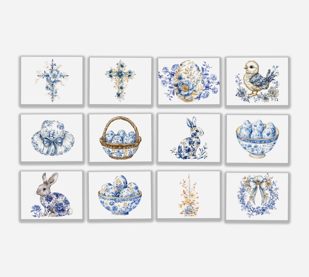 Chinoiserie Easter Greeting Card Pack, Assorted Cards, Grandmillennial ...