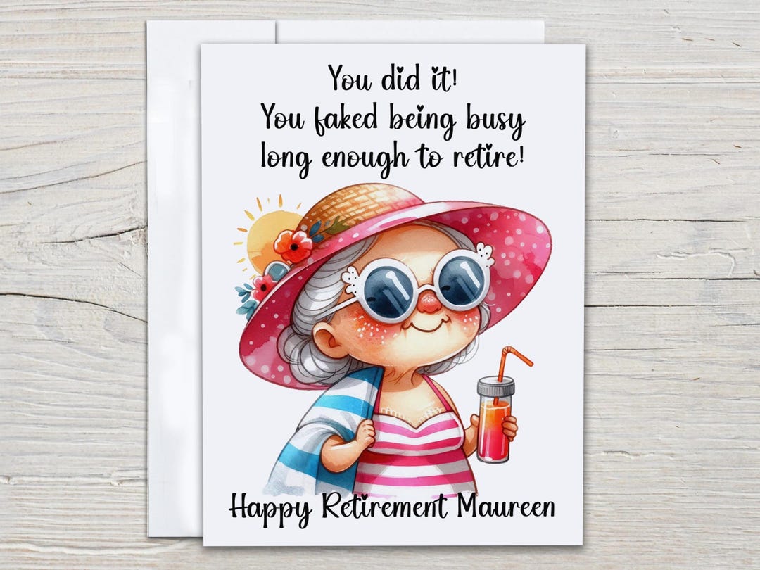 Funny Retirement Card, Personalized Retirement Wishes, Coworker Leaving ...
