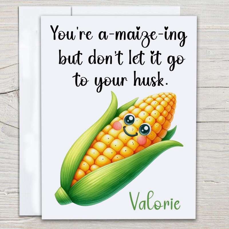 Corn Pun Card - Etsy