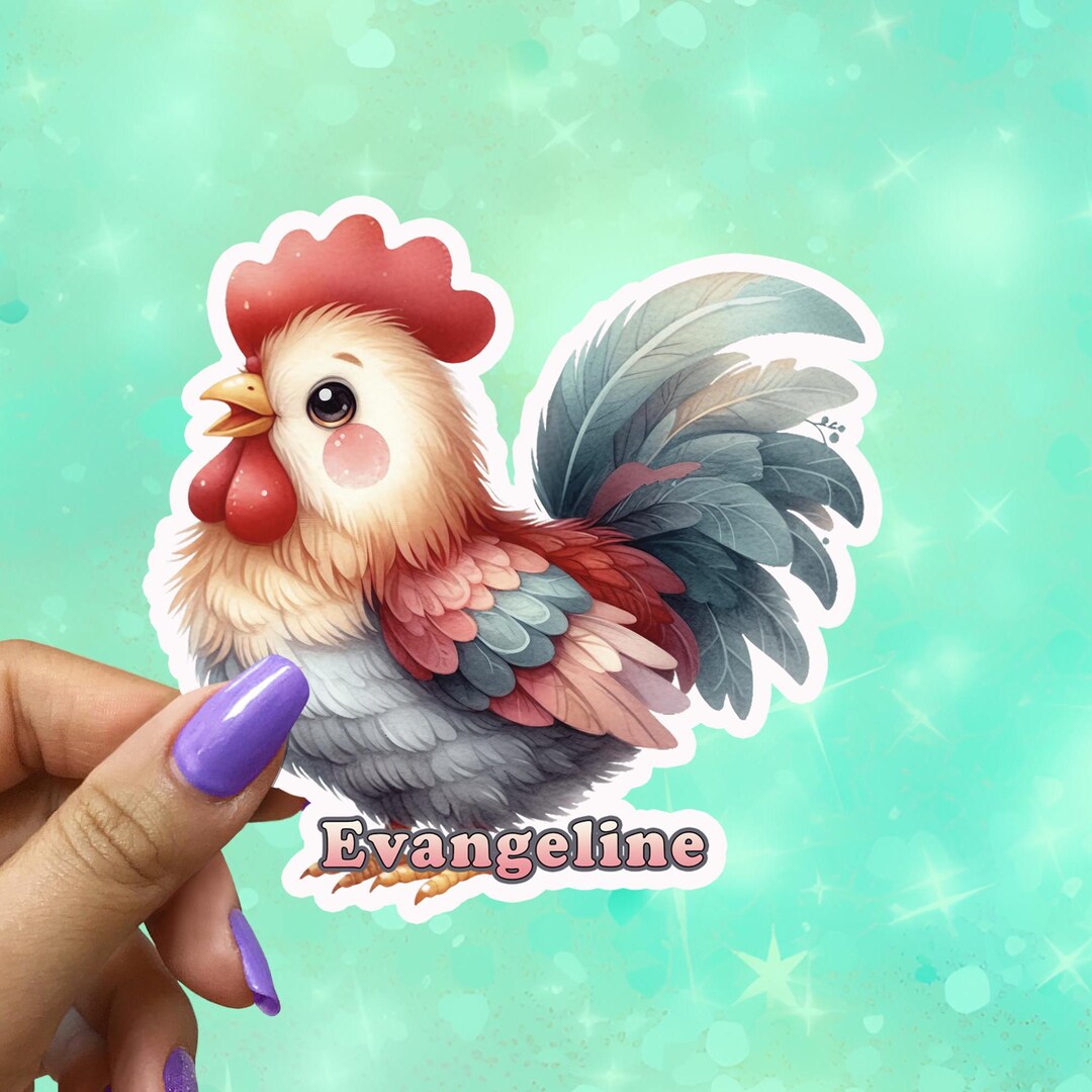 Kawaii Rooster Vinyl Sticker, Kidcore Sticker, Farm Animal Sticker ...