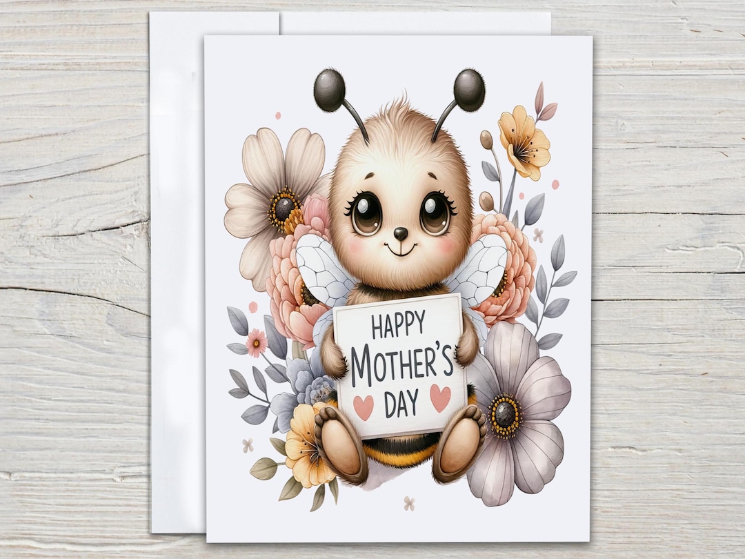 Cute Bee Mother's Day Card, 1st Mother's Day Card, Bee Card, Happy ...